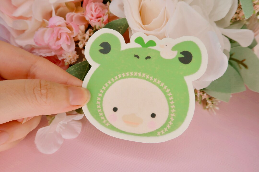 Cute Duck Sicker Cute Frog Waterproof Vinyl Sticker Cute - Etsy