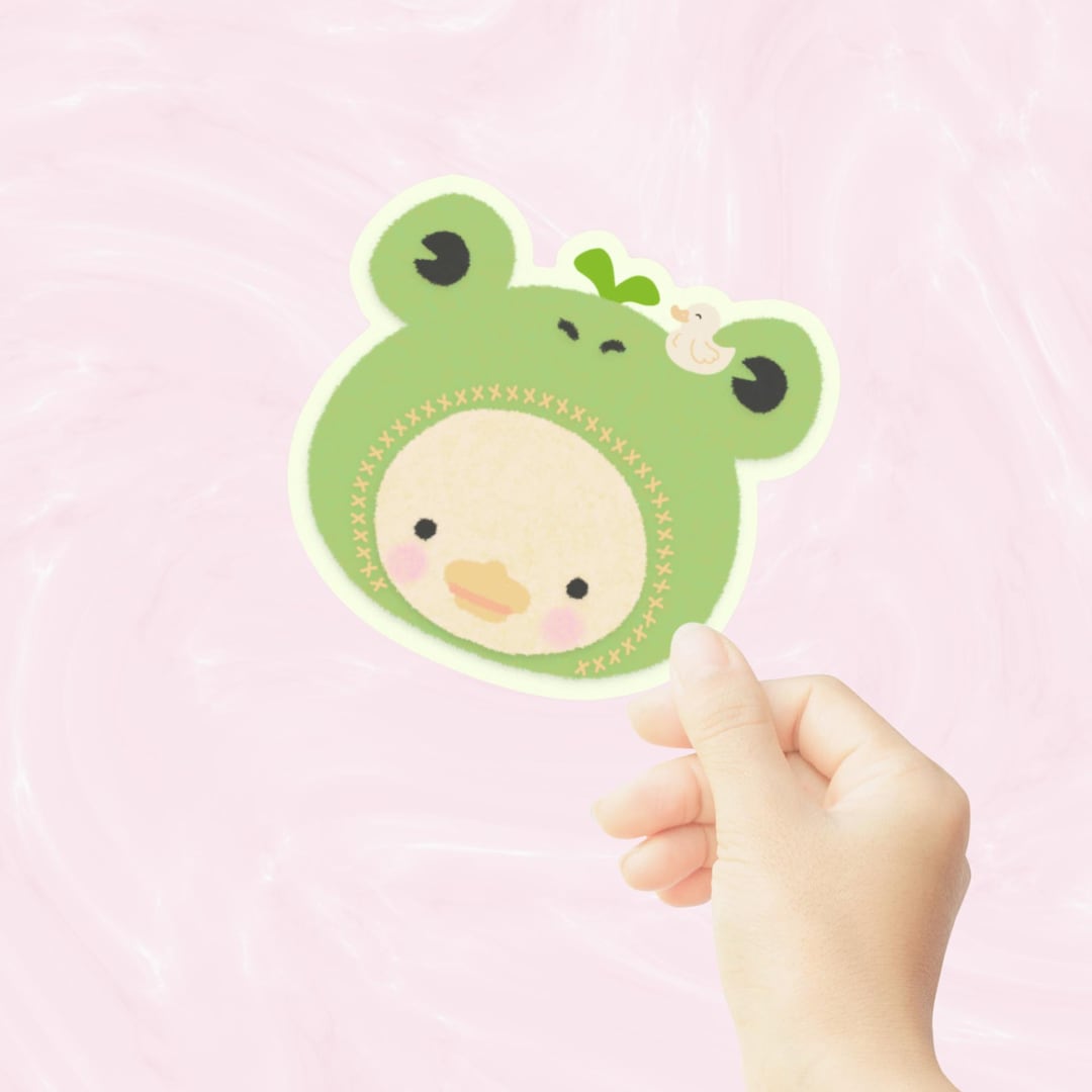 Cute Duck Sicker, Cute Frog, Waterproof Vinyl Sticker, Cute Sticker ...