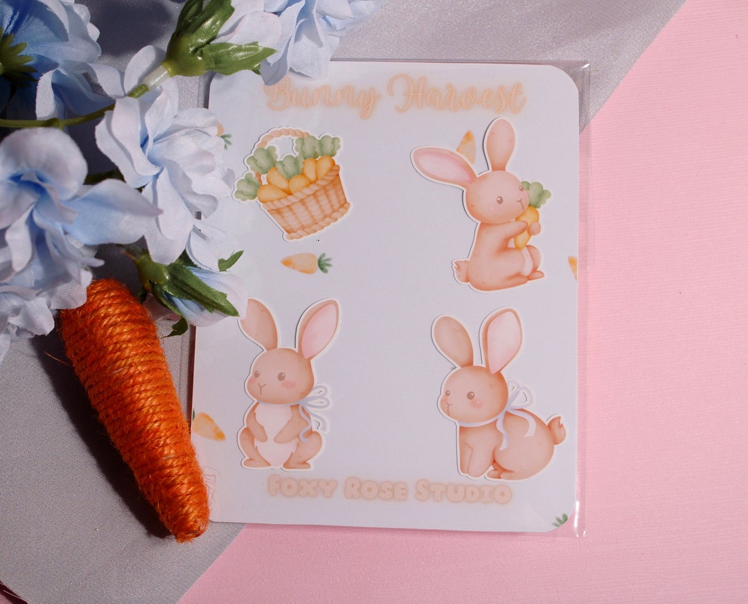 Bunny Harvest Sticker Pack, Kawaii Stickers, Bullet Journal Planner ...