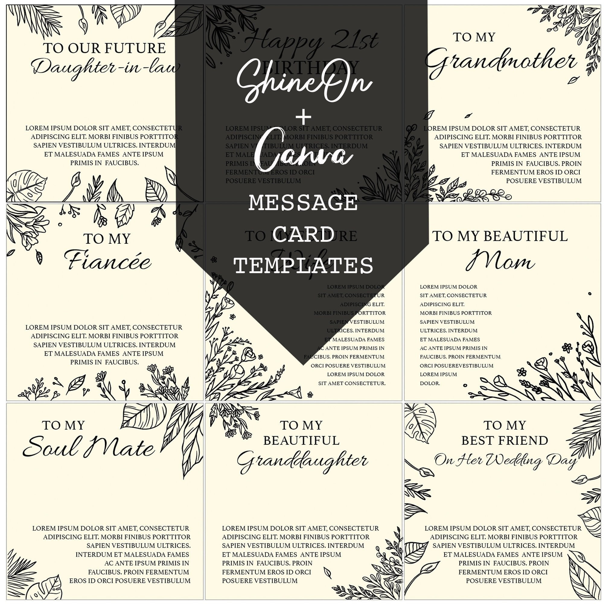 Message Card Template Shineon Message Card Custom Necklace - Etsy