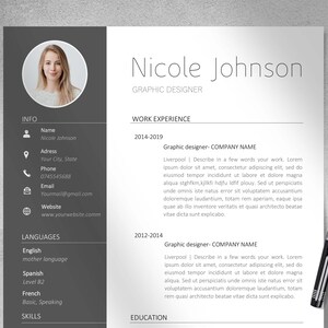 CV Template With Photo, Resume Template With Photo, CV Template ...