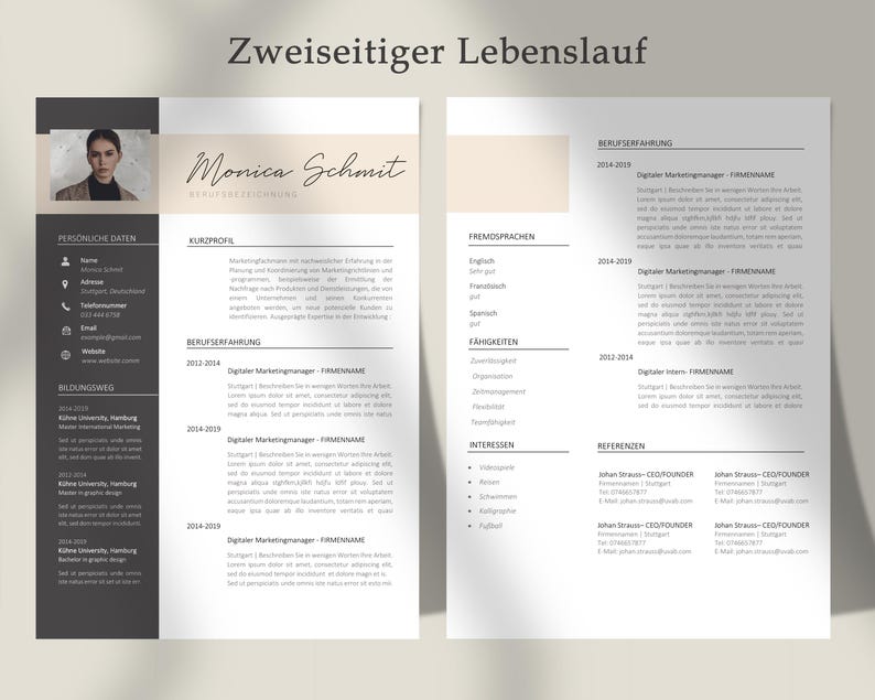 Bewerbungsvorlagen Word Lebenslauf Vorlage Bewerbung Bewerbungsvorlage ...