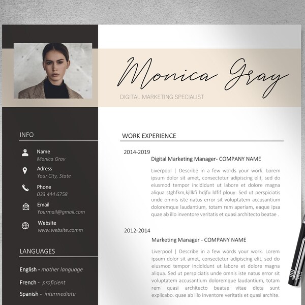 Cv Template - Etsy
