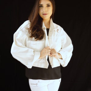 White Rhinestones Fringe Jean Jacket • Women’s Jacket • Denim Jacket ...