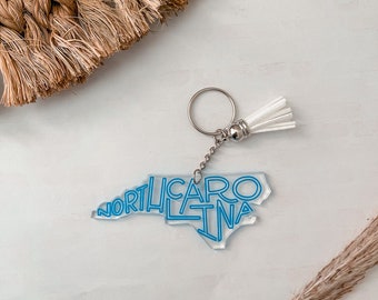 North Carolina Keychain High Quality Thick Metal State Love - Etsy