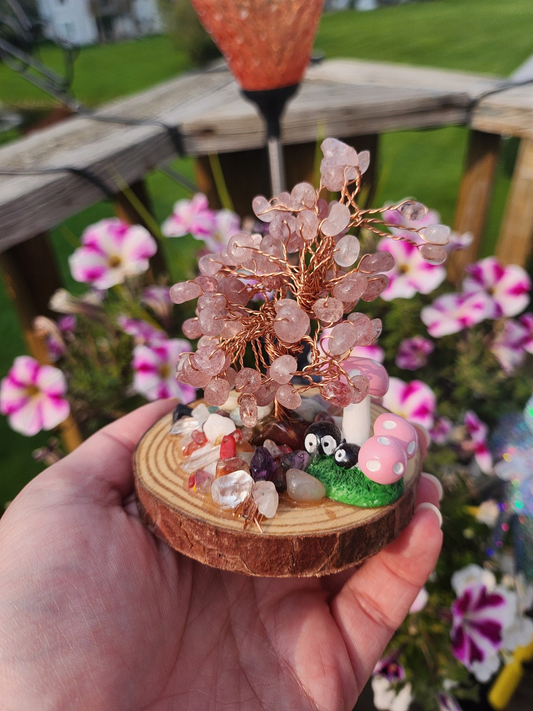 Kawaii Rose Quart Chips Tree Crystal Home Decor Gifts - Etsy