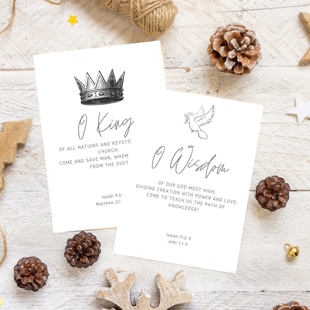 O Antiphons of Advent Printable Scripture Cards Catholic Advent Prints ...