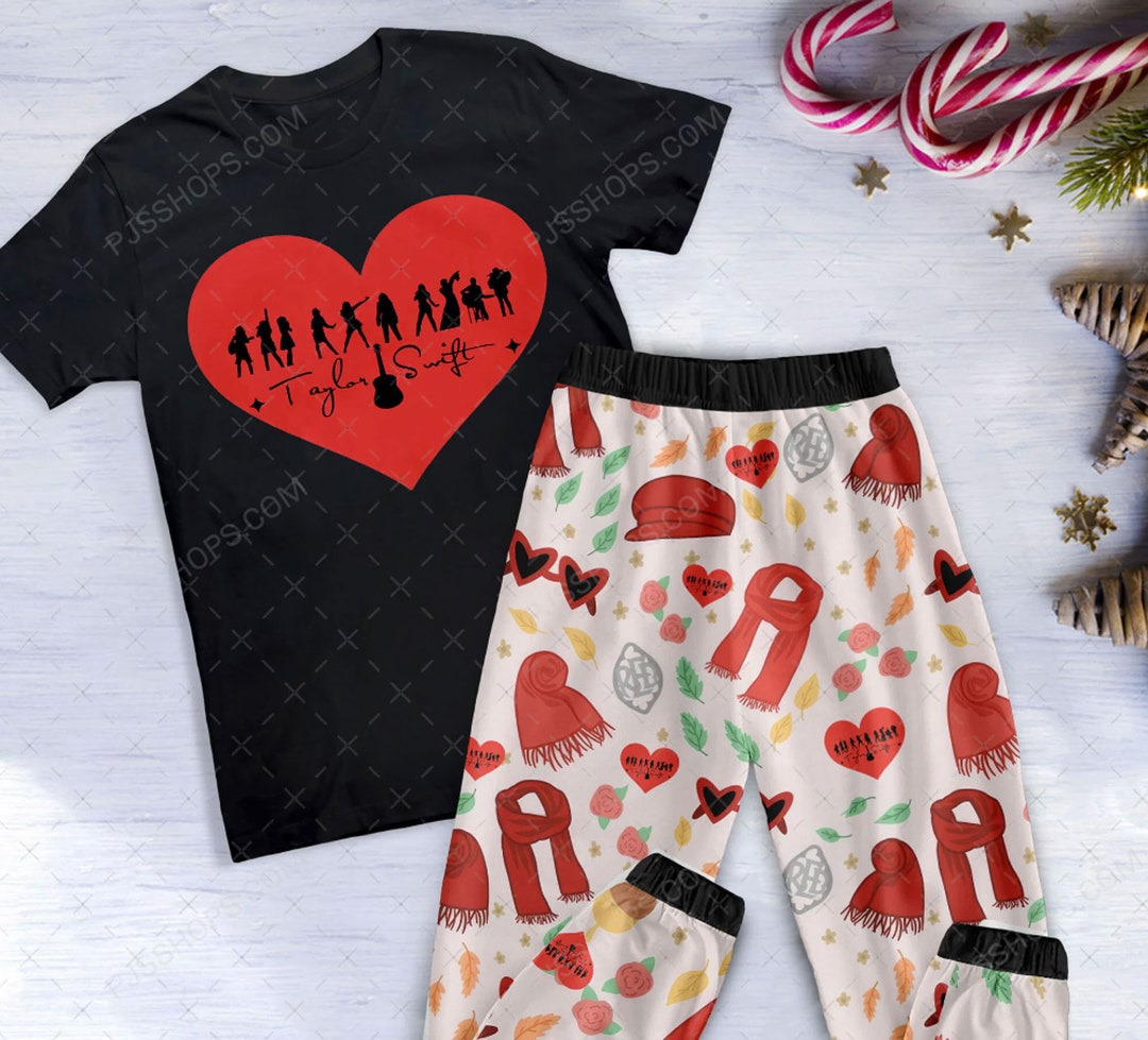Taylor Swift Hear Pajamas Set, Personalized Family Pajamas, Family ...