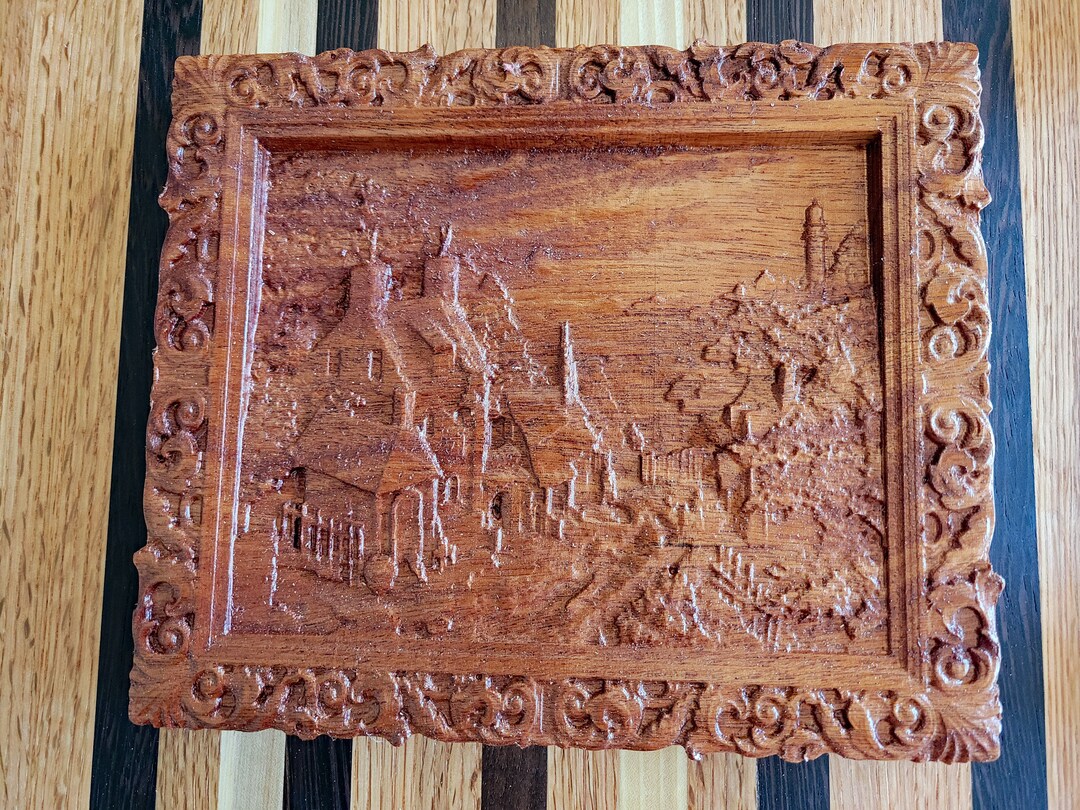 A Village at the Sea Side, African Mohagany Wood Carving - Etsy
