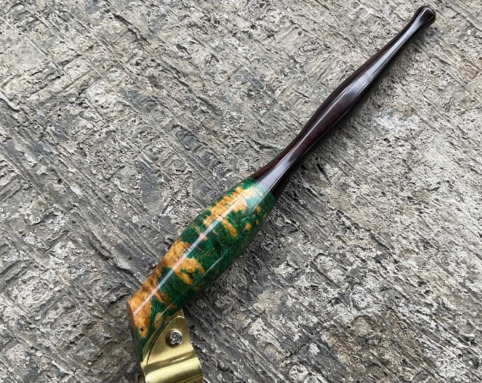 Two Pen Amboyna Red + Oblique Pen Holders Slant Head Stabilized Wood ...