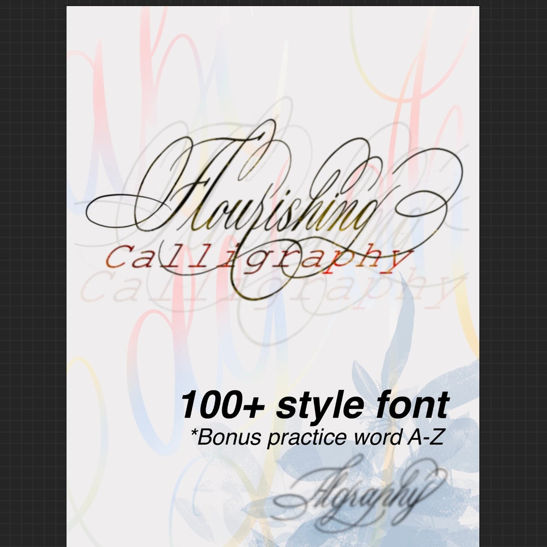 Flourishing Calligraphy Copperplate Worksheet PDF Instant Download - Etsy