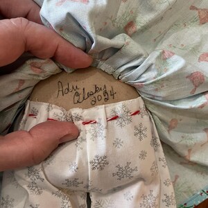 Handmade Modern 16 Raggedy Ann Doll in a Snowflake and Red Bird Dress ...