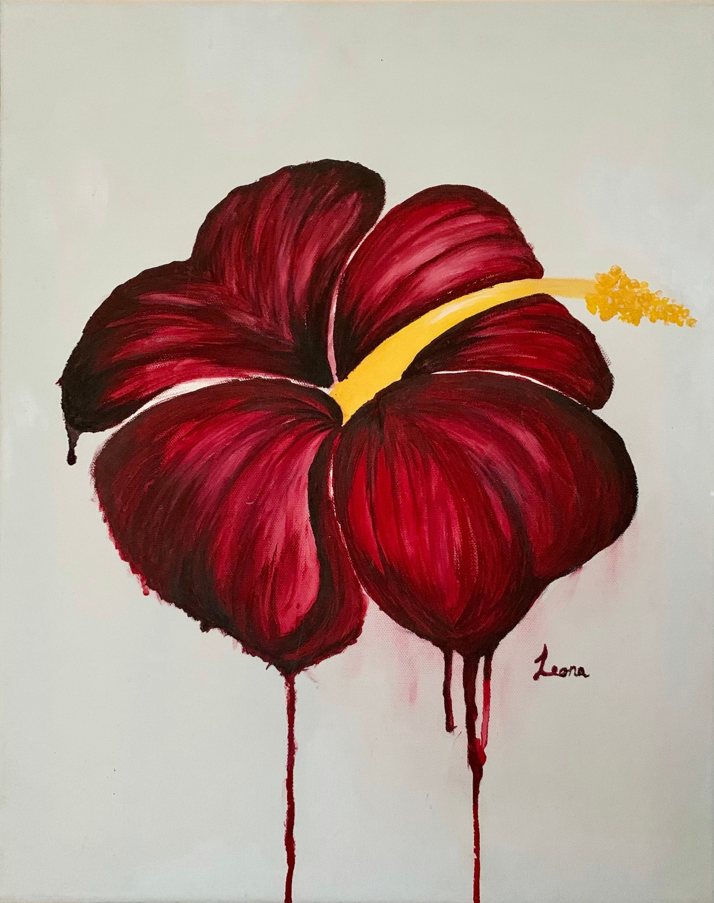 Growing Pain: Red Bleeding Flower of Acrylic Paint Turned Into a ...