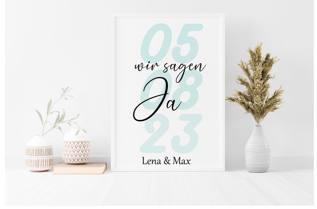 Personalized Wedding Gift With Names and Date | Custom Wedding Wall Art ...
