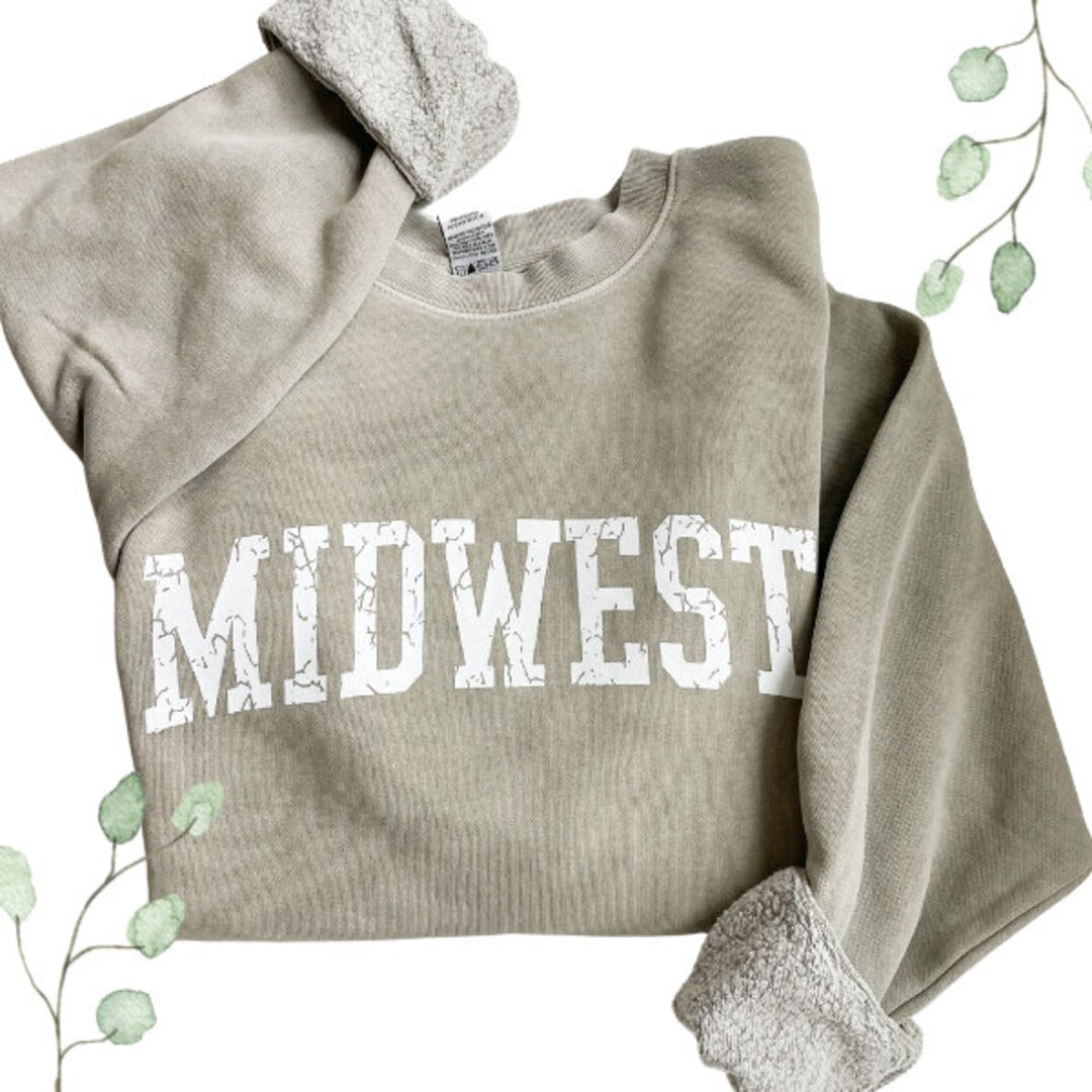 Midwest Comfy Crewneck| Cement Color-sweatshirt | Vintage | Aesthetic ...