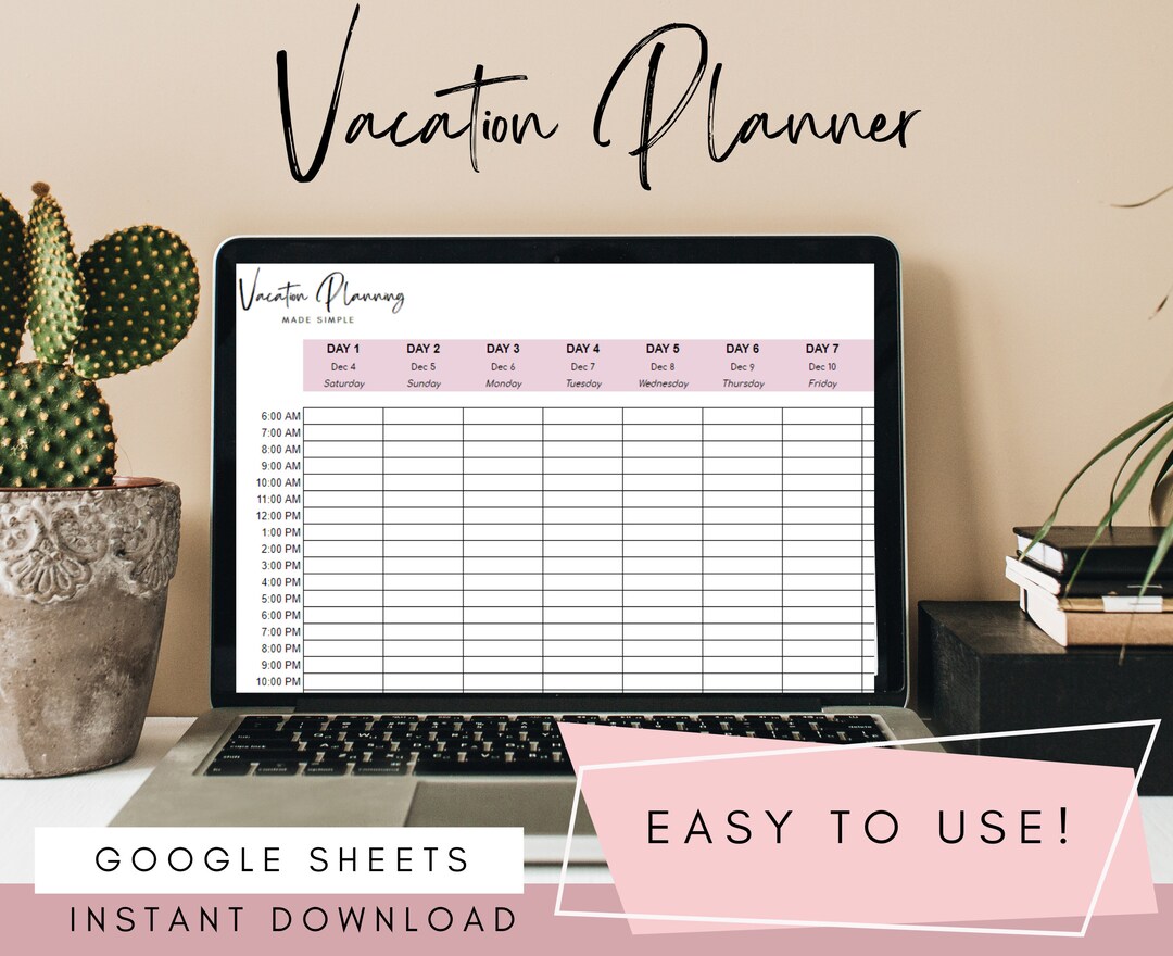 Vacation Planner Spreadsheet | Trip Planner | Packing List | Travel ...