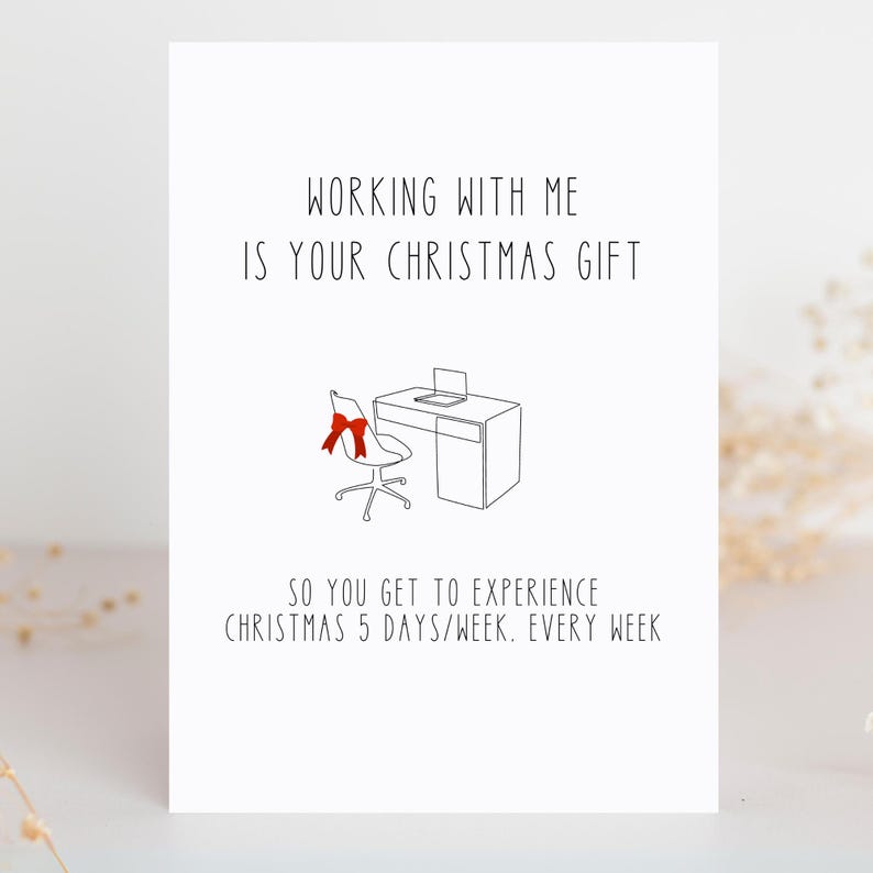 Christmas Card for Coworker or Boss, Funny Holiday Card, Printable ...