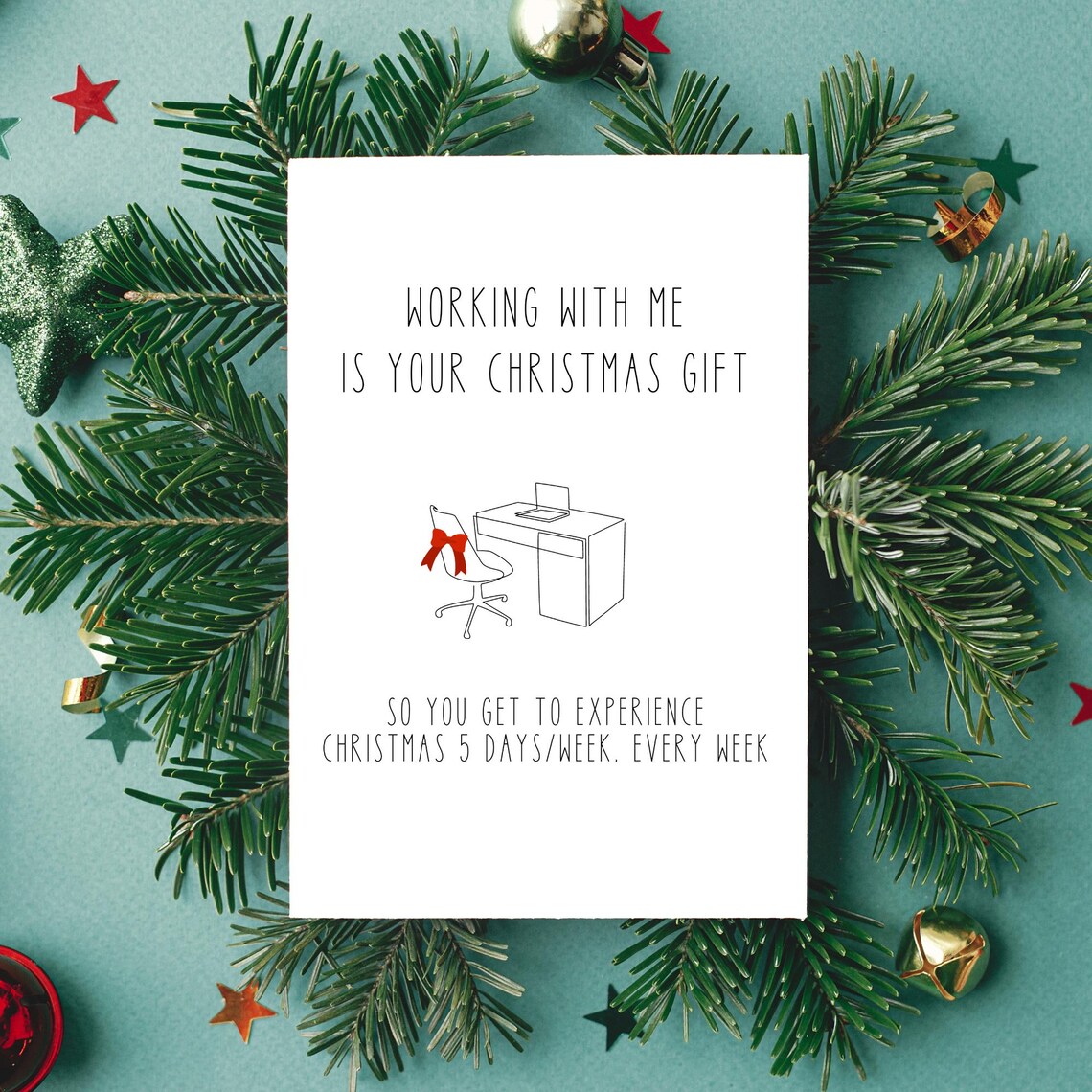 Christmas Card for Coworker or Boss, Funny Holiday Card, Printable ...