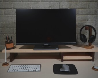 Wood Monitor Stand - Etsy