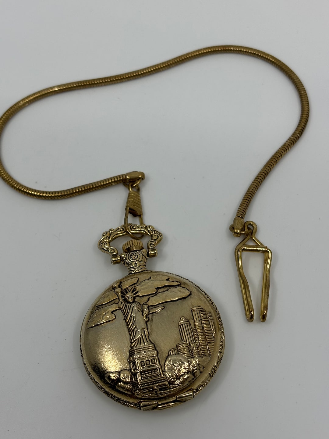 GENEVA Quartz Pocket Watch. With Chain. - Etsy