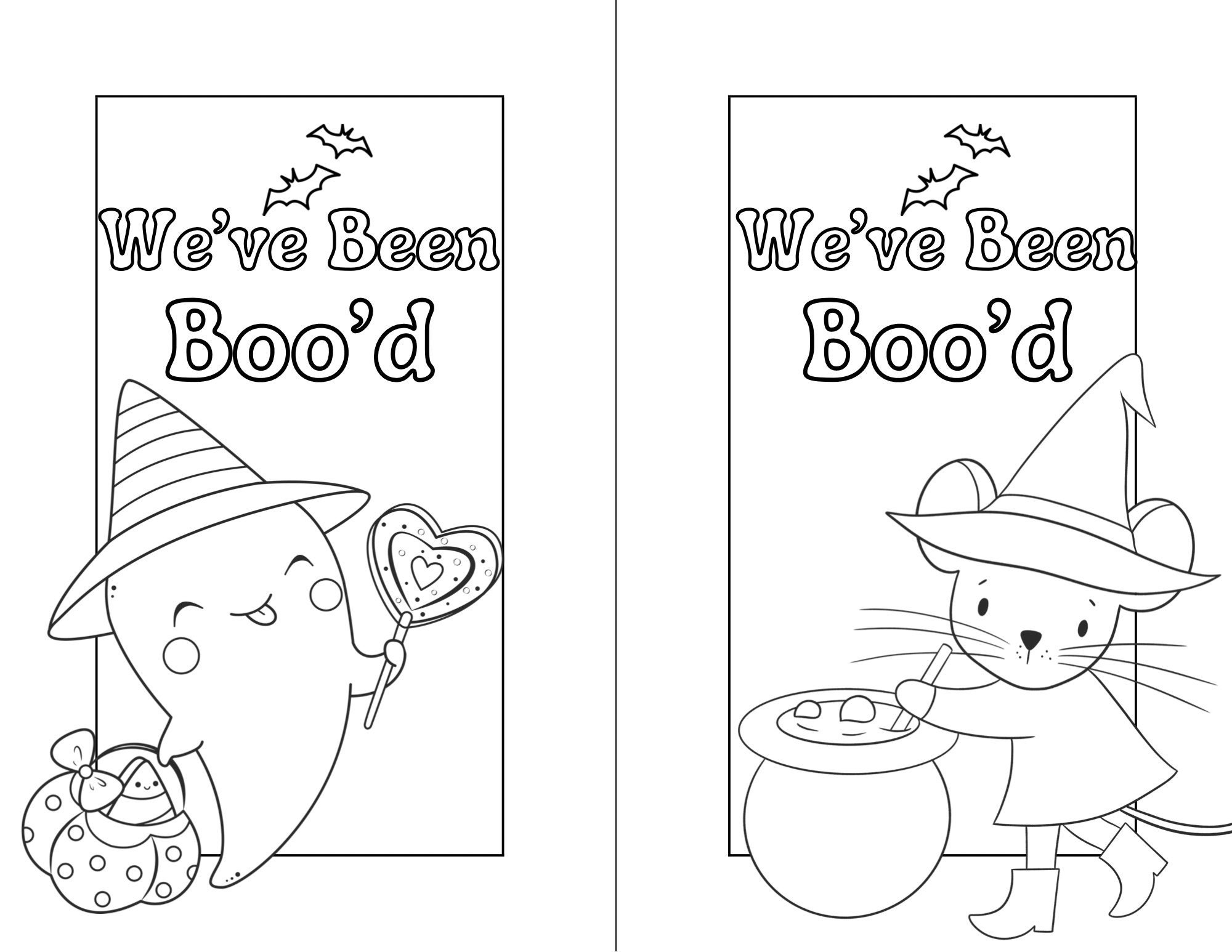 Boo Bucket Printable Coloring Sheets Bundle - Etsy
