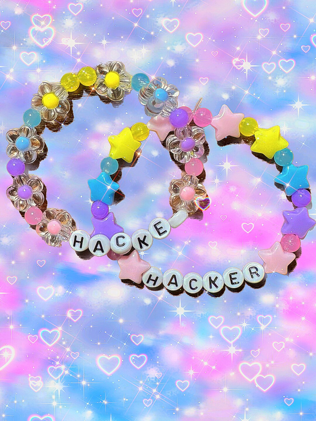 Kawaii Hacker Star Flower Beaded Bracelet Hacker Cybersecurity Gifts ...