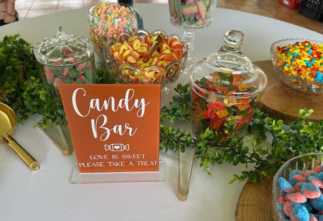 Candy Bar Acrylic Table Sign With Stand Table Signage Wedding Signage ...