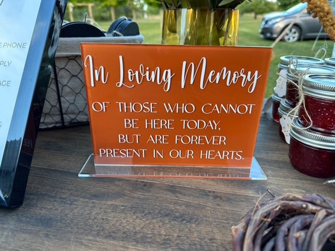 In Loving Memory Acrylic Table Sign With Stand Table Signage Wedding ...