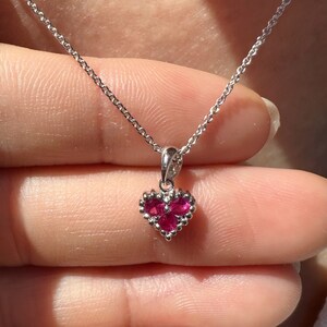 14K Solid Gold Genuine Ruby Heart Pendant - Etsy