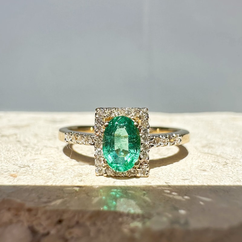 Genuine Emerald 14k Gold Ring - Etsy