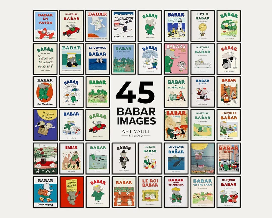 Babar 45 Images Set Babar Digital Download Babar the Elephant Printable ...