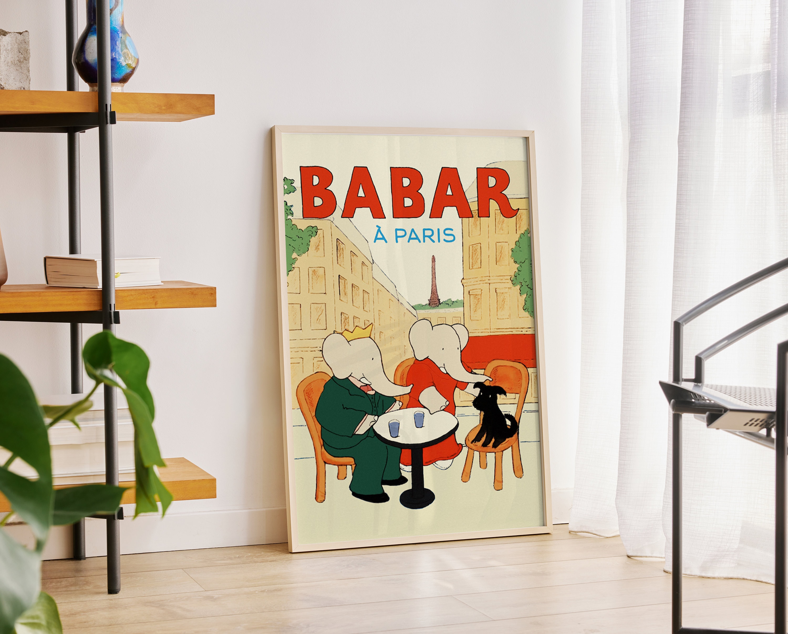 Babar in Paris Babar Poster Babar Print Babar Wall Art Babar Elephant ...