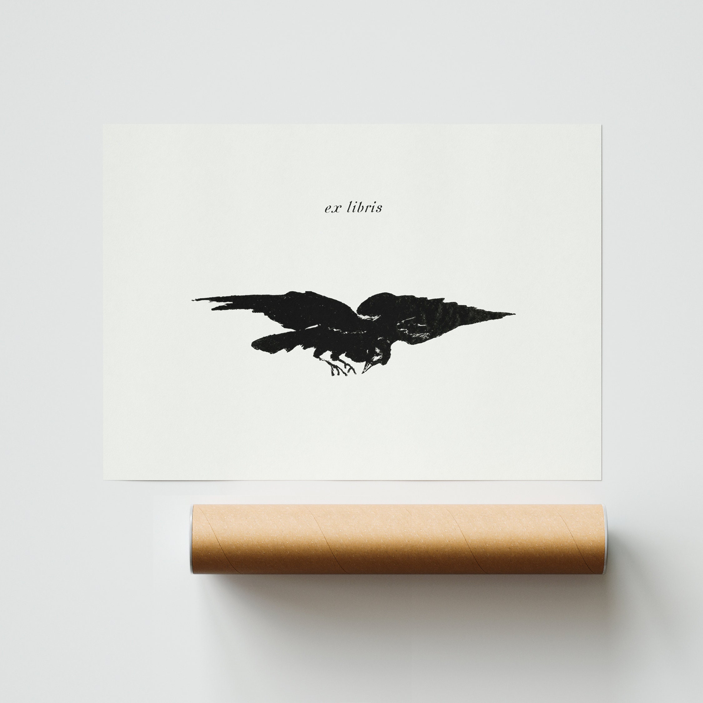 Flying Raven in Flight Ex Libris 1875 Édouard Manet Dark - Etsy