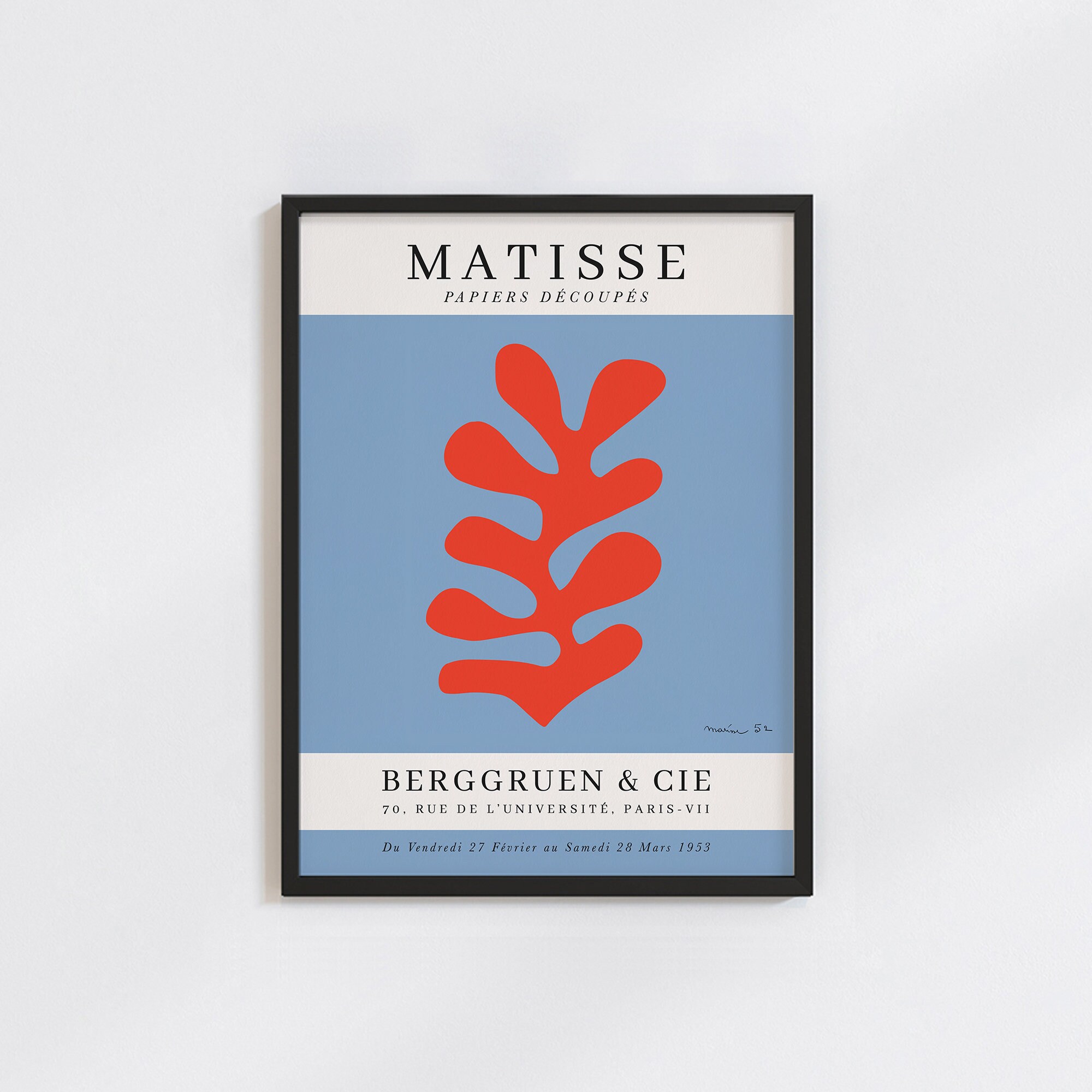 Henri Matisse Paper Cut Out Papier Découpés Berggruen & Cie Exhibition ...