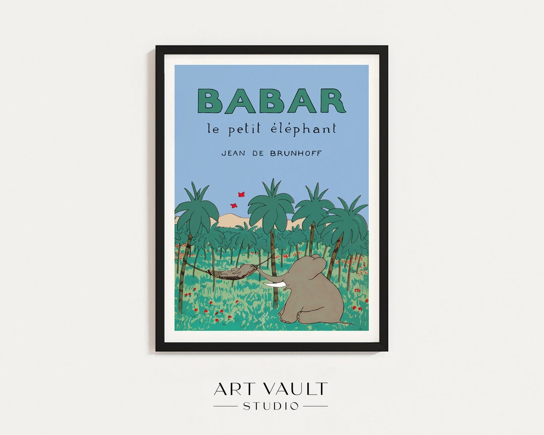Babar Illustration Babar Print Baby Shower Gift Babar in Nature Kid's ...
