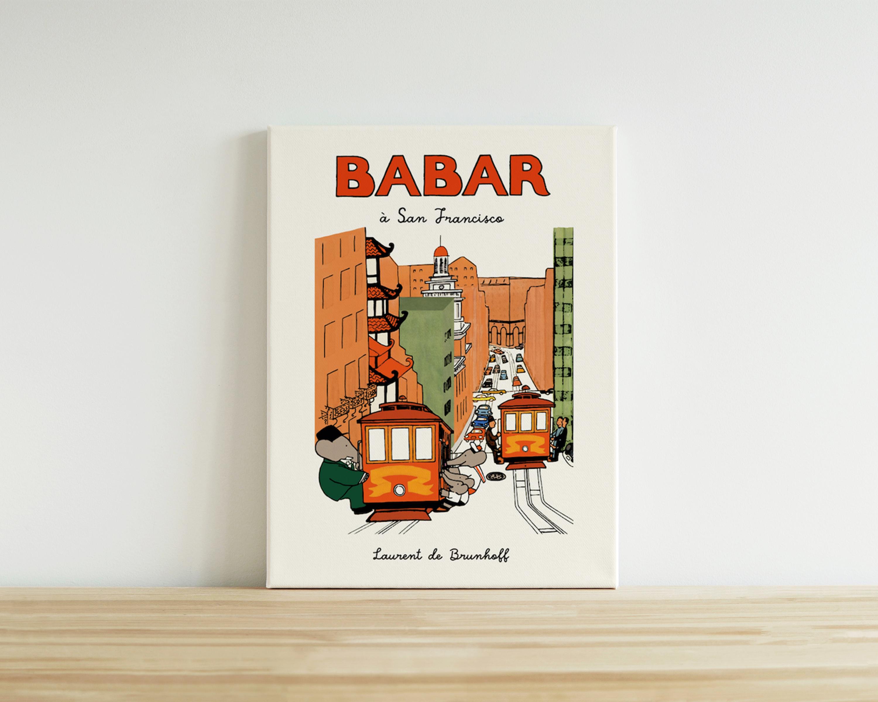 Babar San Francisco Poster Elephant Babar Art Cable Car Illustration ...