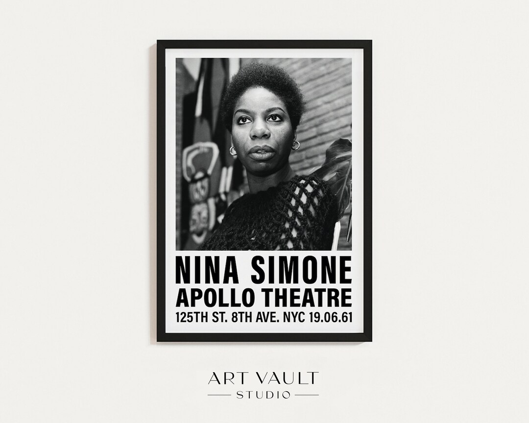 Nina Simone Poster Black and White Music Poster Vintage Music Print ...