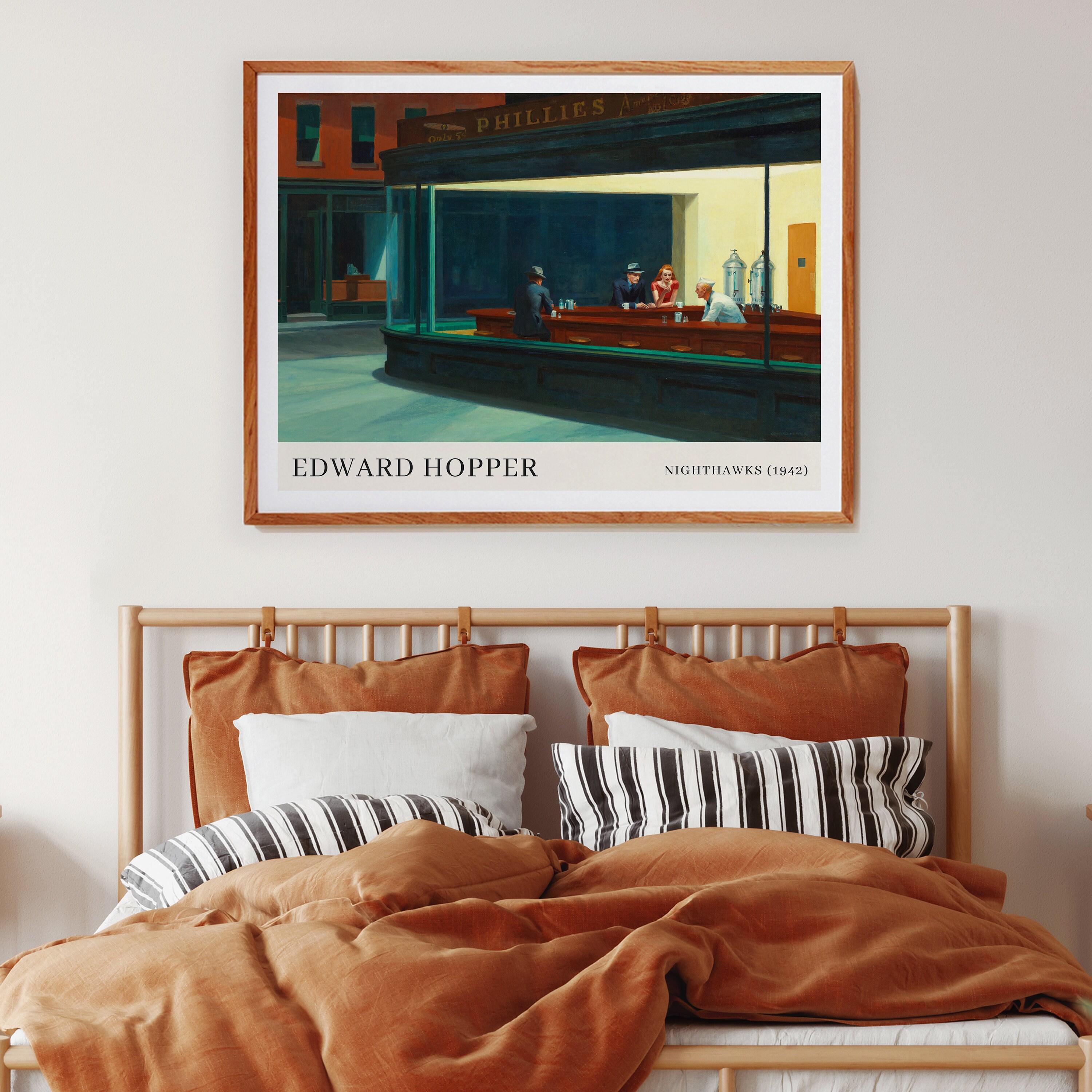 Edward Hopper Nighthawks Poster Exhibition Print Retro Diner Art ...