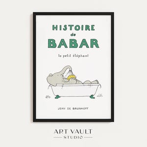 Babar Bathroom Art Babar Bath Wall Art Cute Bathroom Wall Decor ...