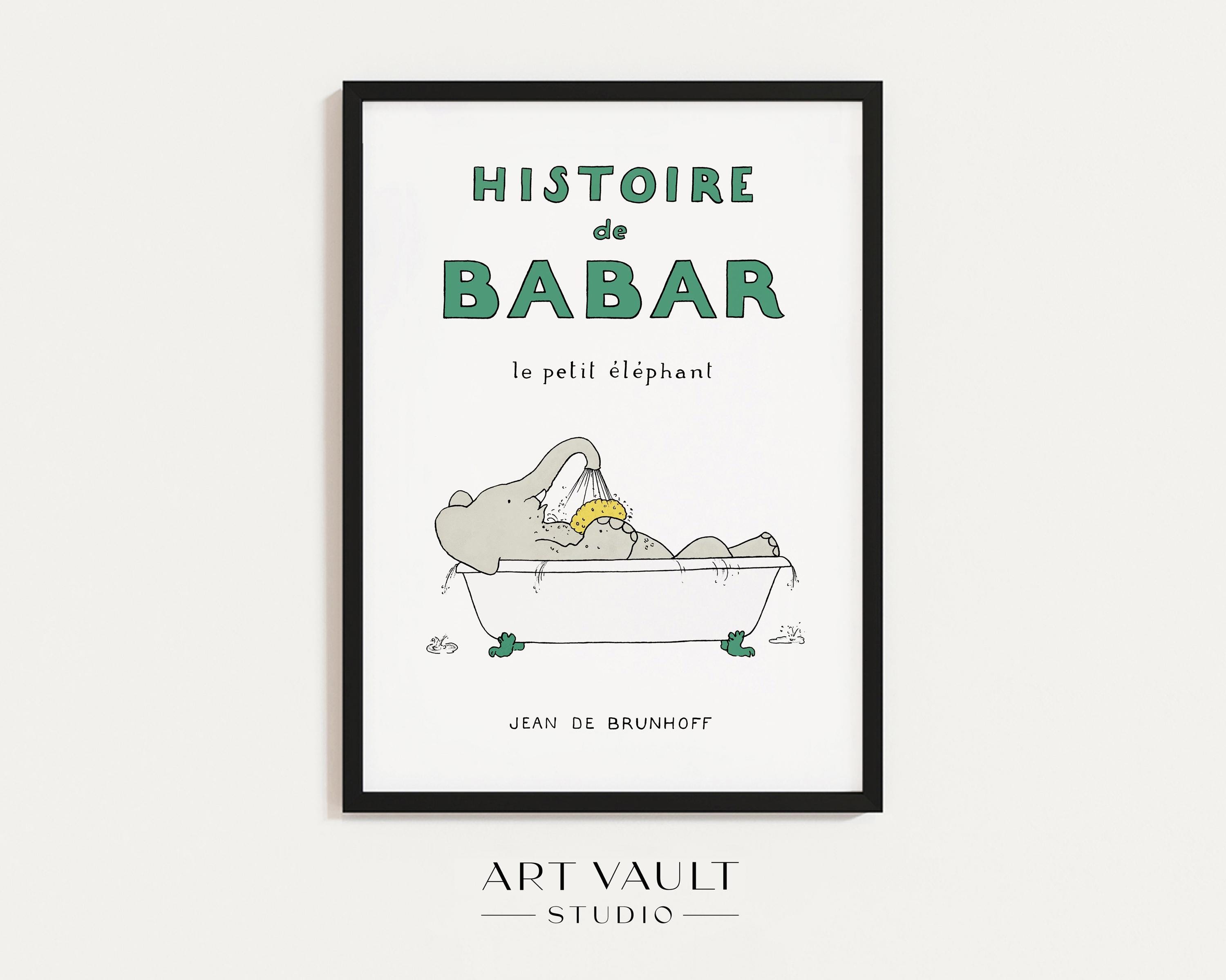 Babar Bathroom Art Babar Bath Wall Art Cute Bathroom Wall Decor ...