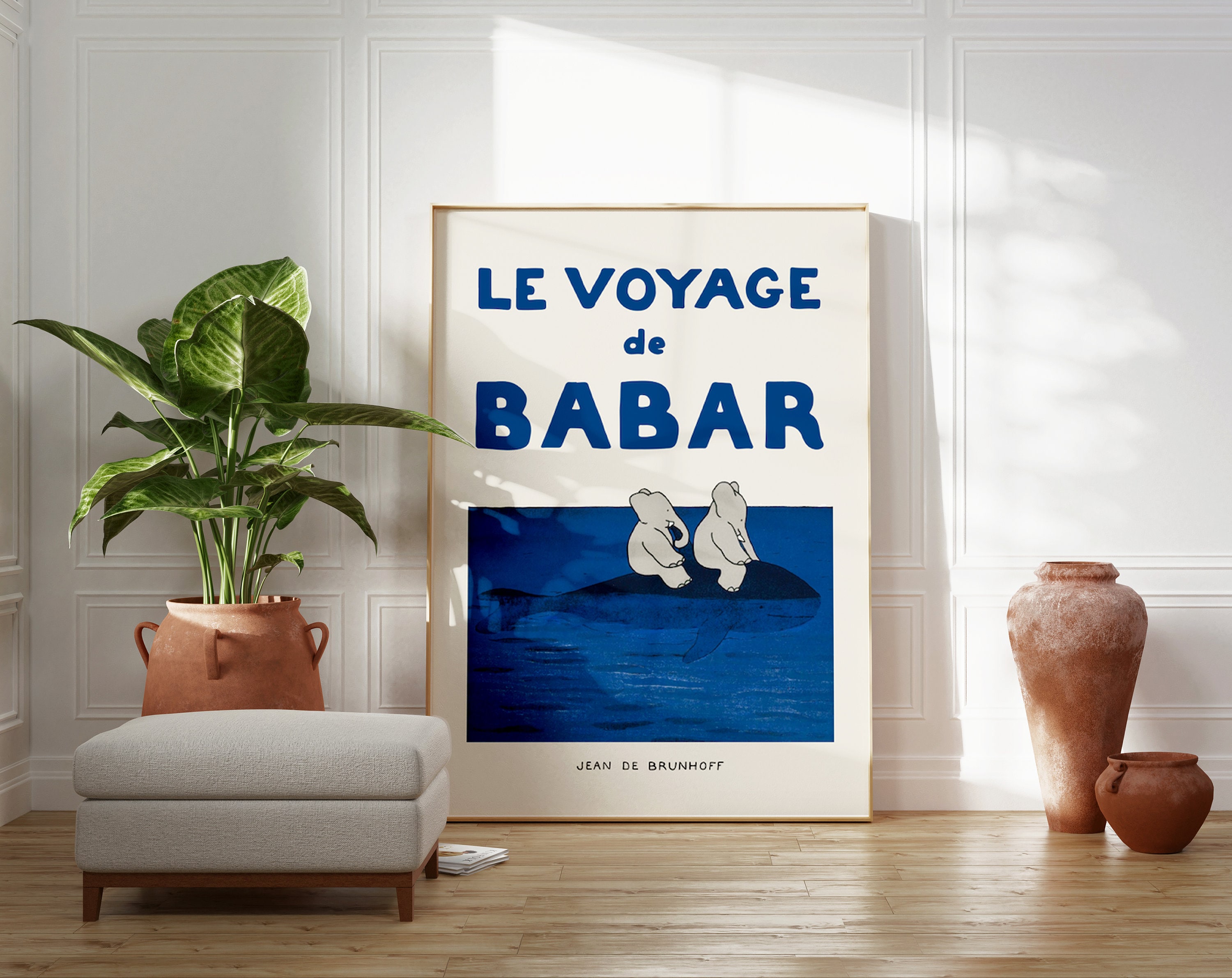 Babar Voyage Poster Le Voyage De Babar Print Baby Shower Gift Babar ...