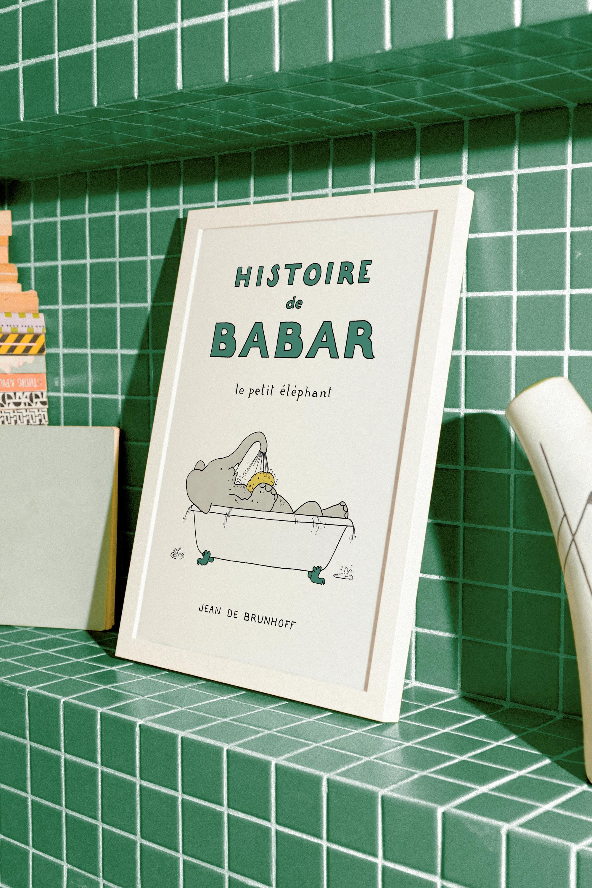 Babar Bathroom Art Babar Bath Wall Art Cute Bathroom Wall Decor ...