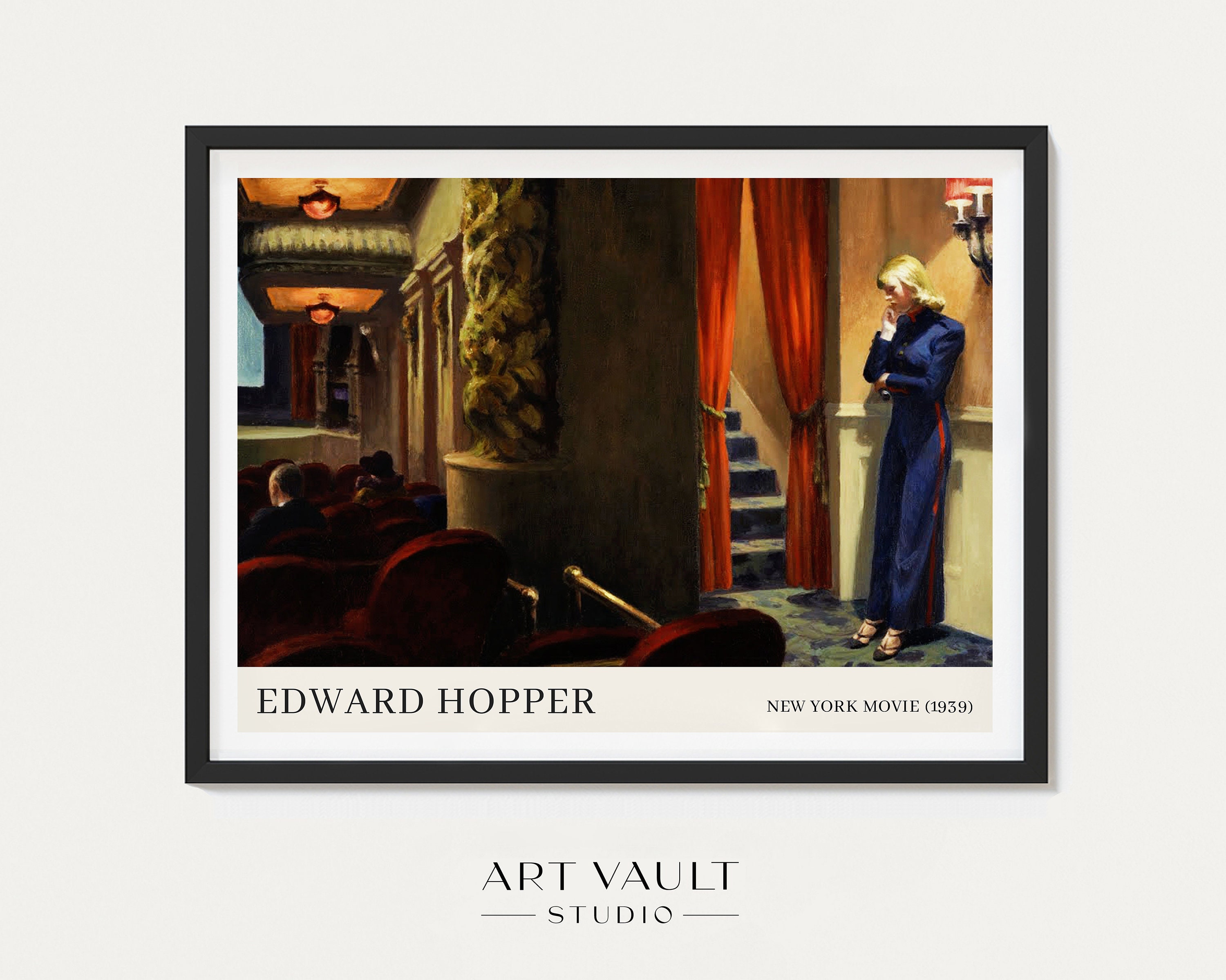 Edward Hopper New York Movie Theatre Poster Hopper Cinema Print Hopper ...