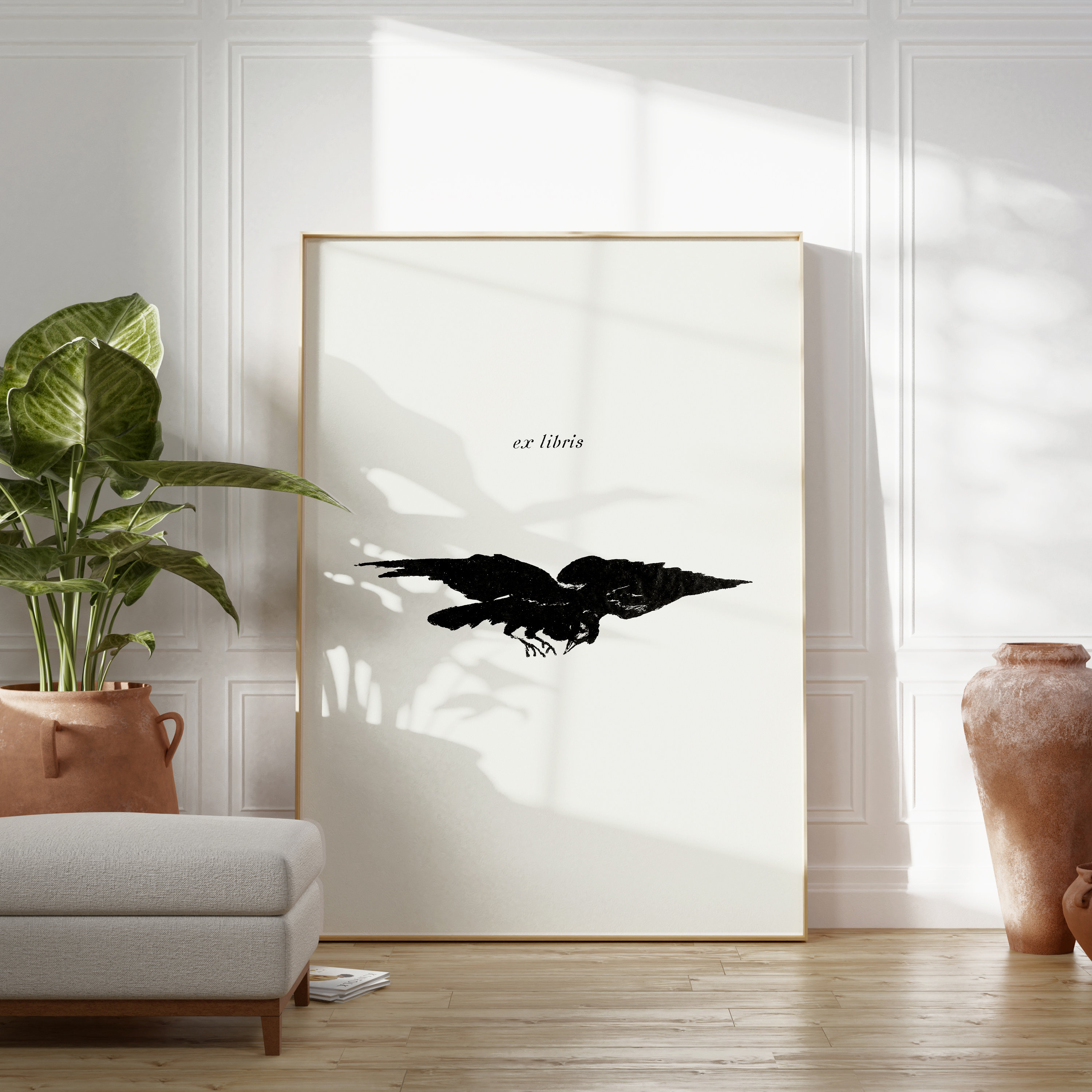 Flying Raven in Flight Ex Libris 1875 Édouard Manet Dark Academia Art ...
