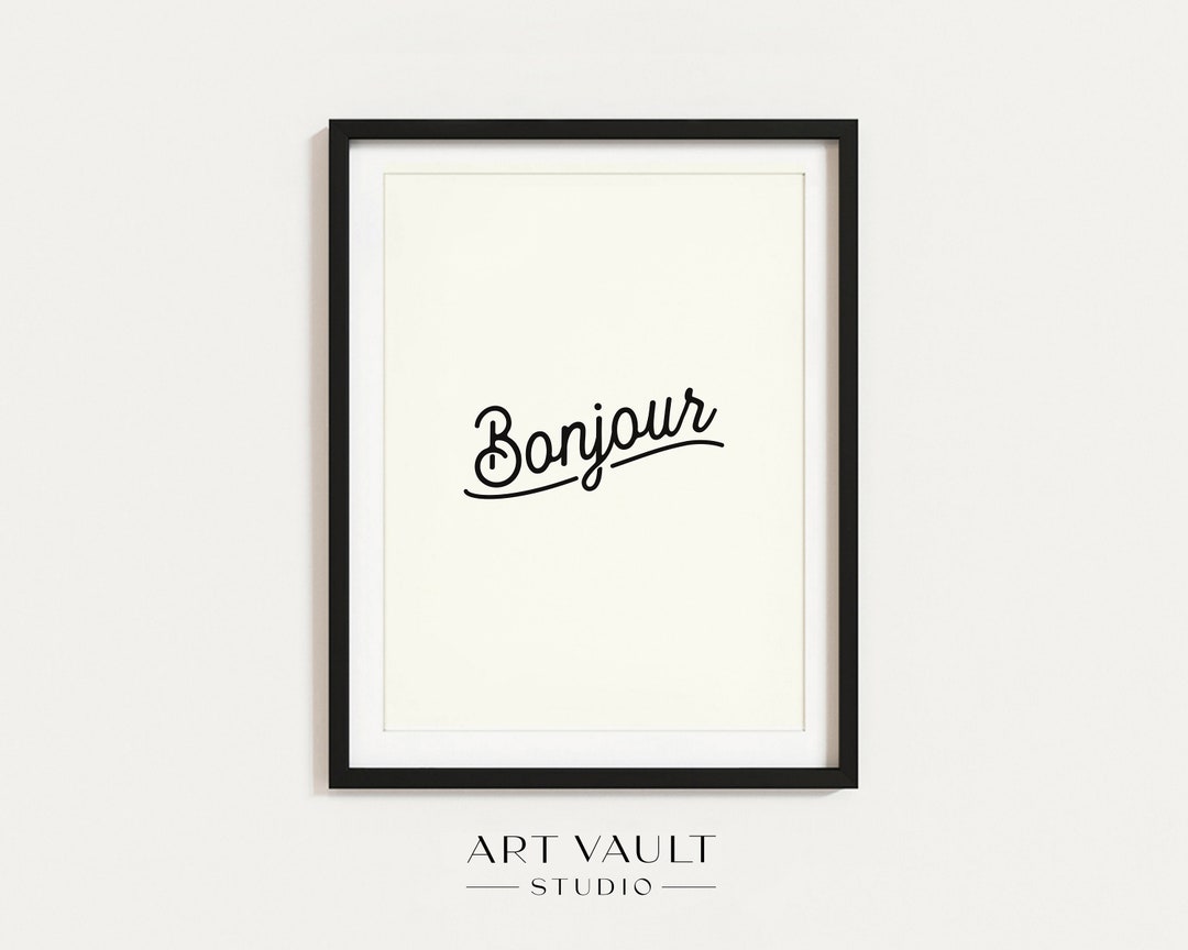 Bonjour Poster Black Text Bonjour Text Hôtel Magique Poster French ...