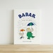 Babar Aime La Pluie Babar Rain Illustration Babar Print Baby Shower ...