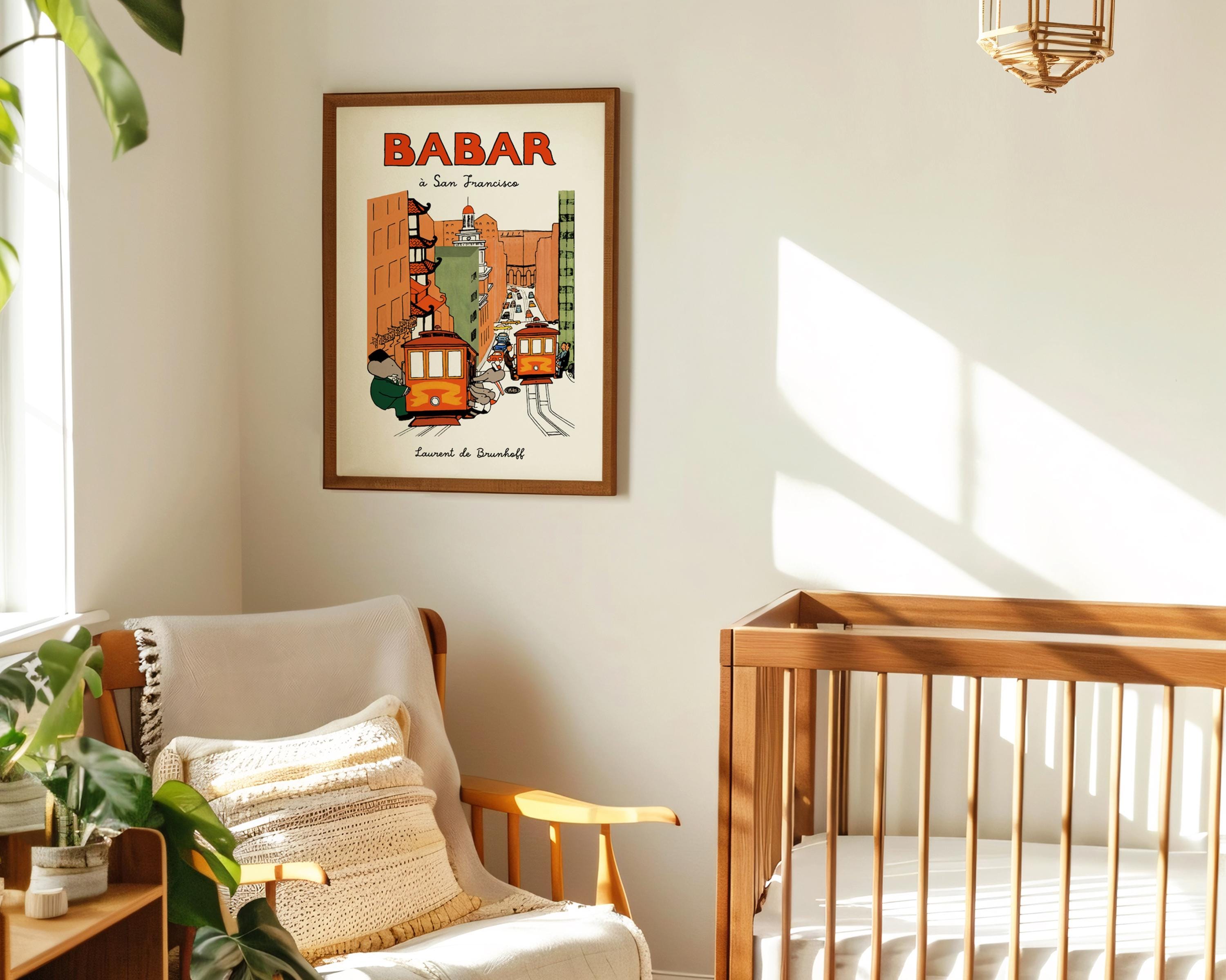 Babar San Francisco Poster Elephant Babar Art Cable Car Illustration ...
