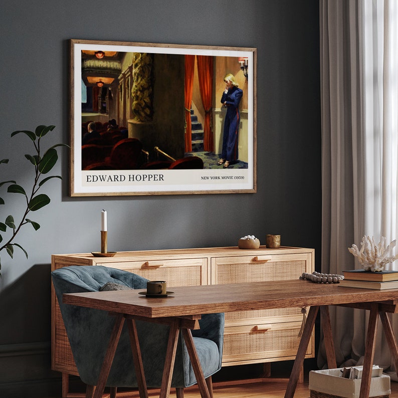 Edward Hopper New York Movie Theatre Poster Hopper Cinema Print Hopper ...