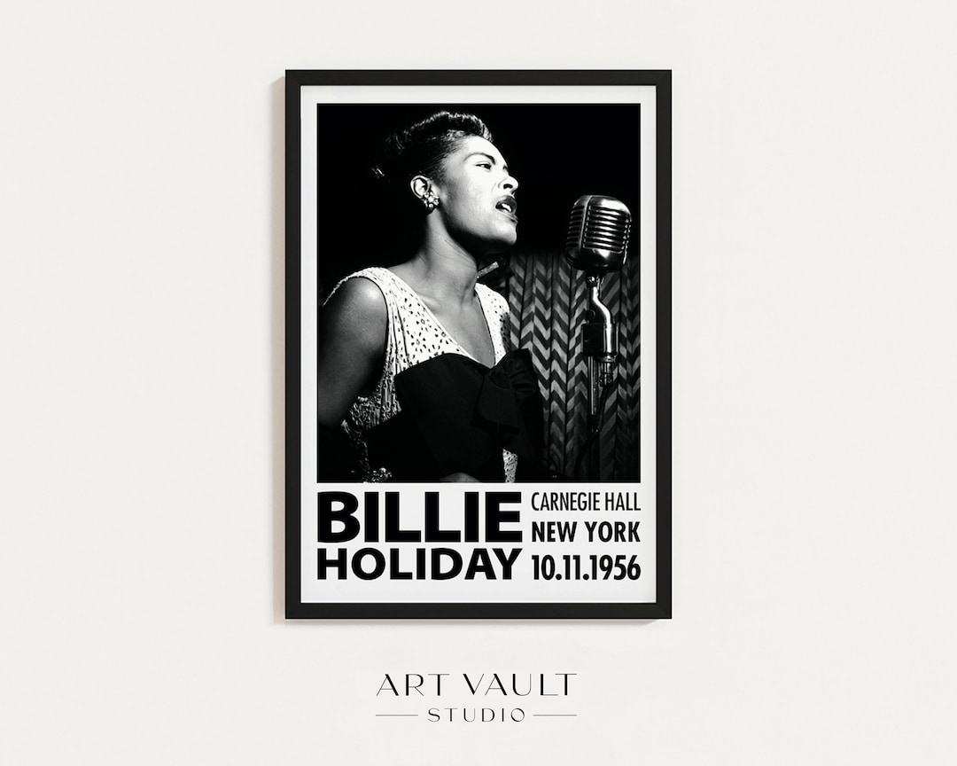 Billie Holiday Poster Black and White Music Poster Vintage Music Print ...