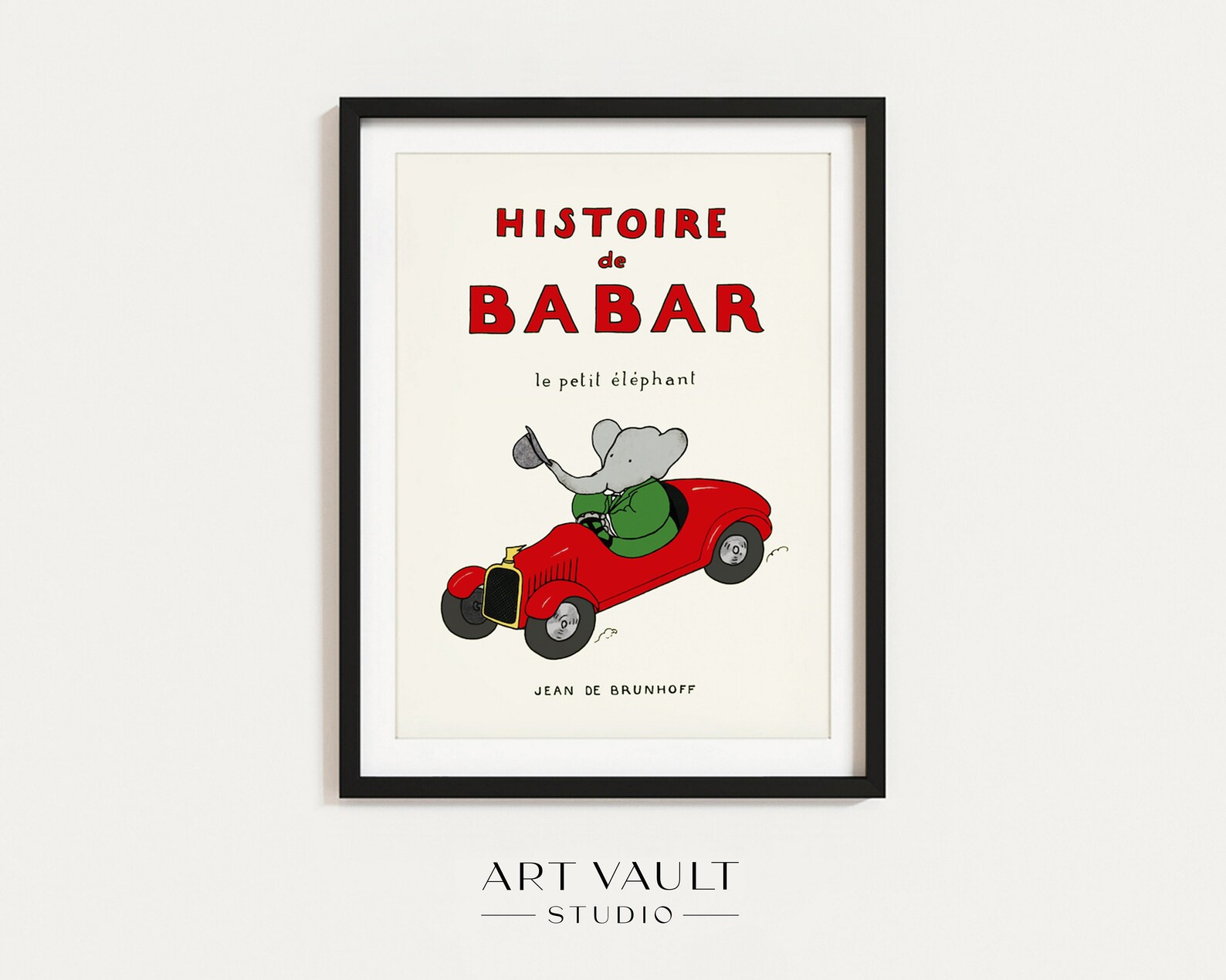 Babar the Elephant Wall Art Nursery Decor Kids Gift Retro Babar ...